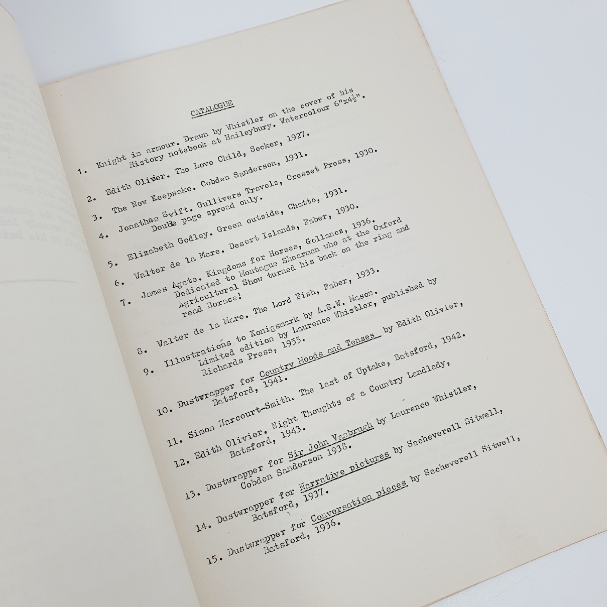 Rex Whistler. An Exhibition of his Graphic Work | Beaux Books